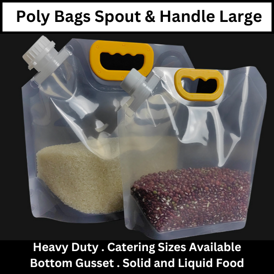 Poly Bags with Side Spout and Handle – Woodpecker Packaging